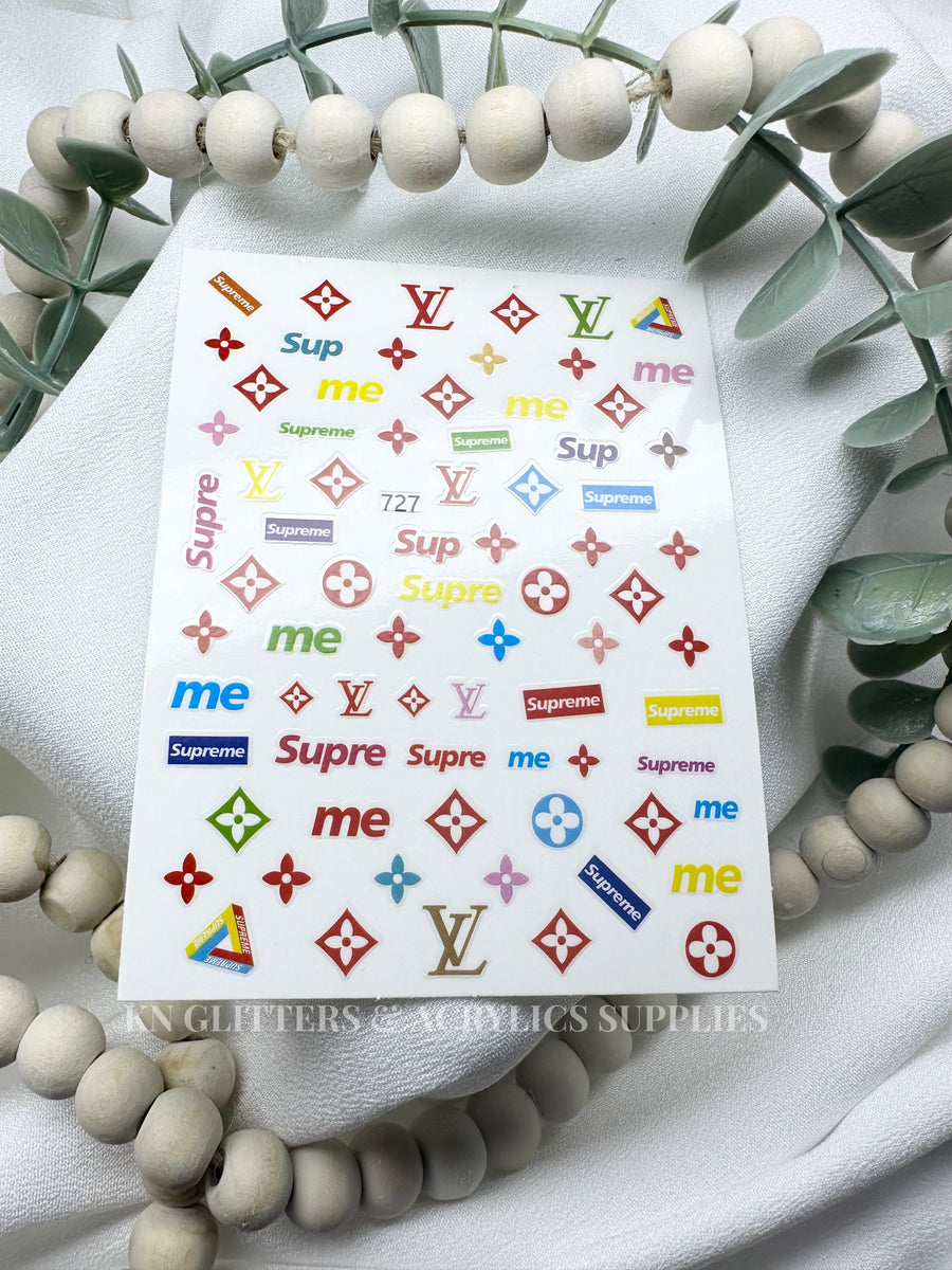 SUPREME/LOUIS VUITTON STICKERS 727 – KN Glitters & Acrylics Supplies